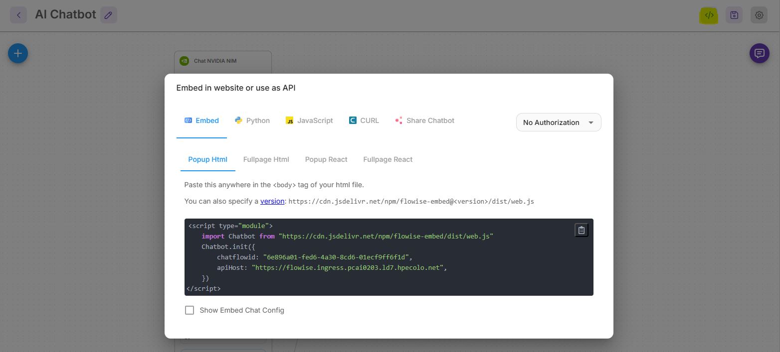 Build your first AI Chatbot on HPE Private Cloud AI using Flowise and HPE MLIS | HPE Developer ...